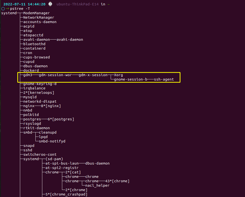 pstree command in Linux