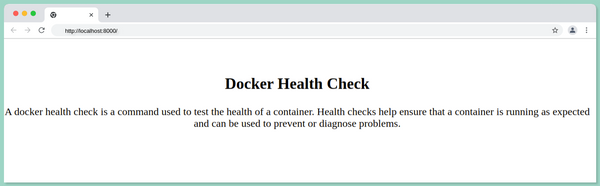 Health Check Command In Docker